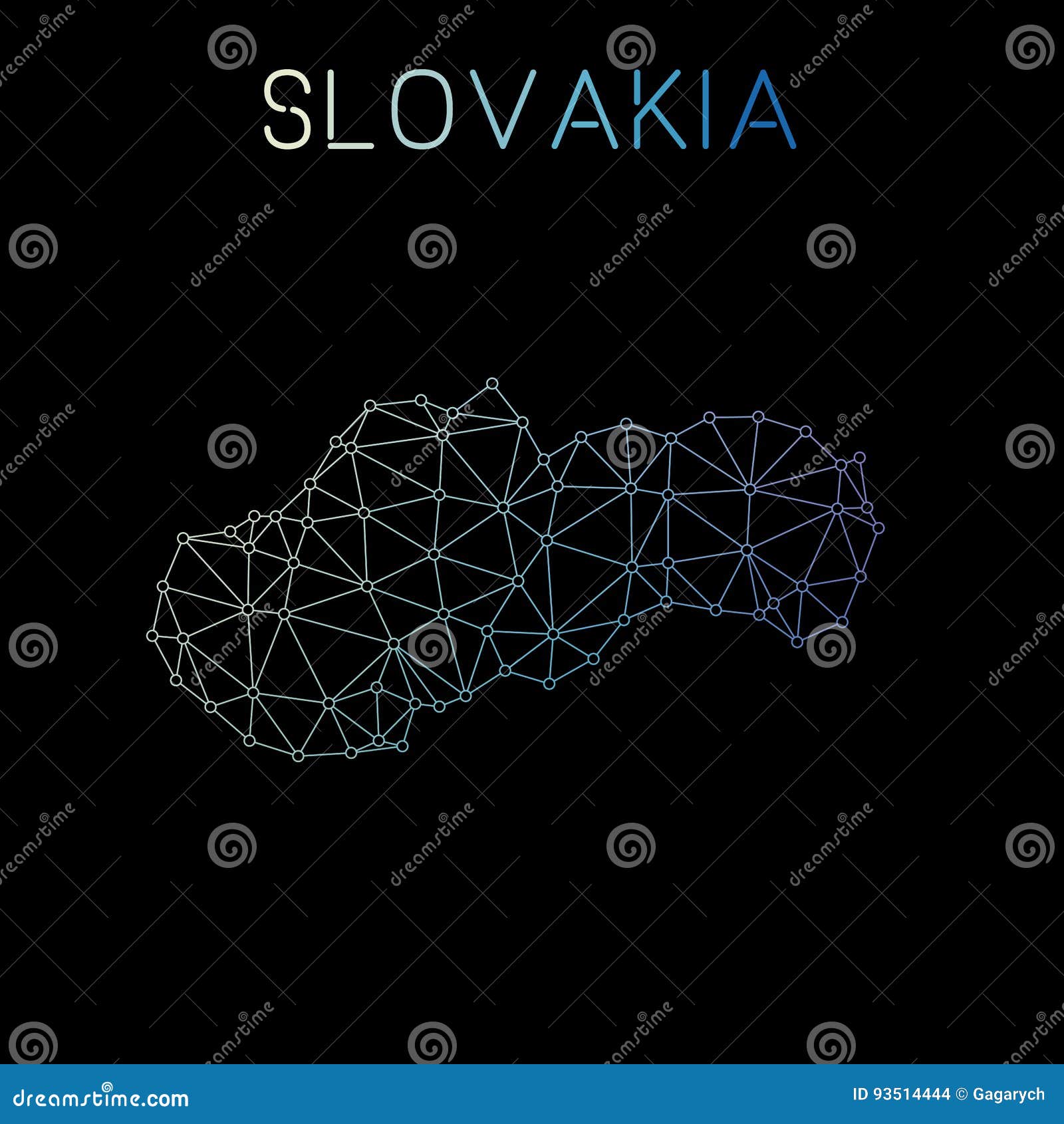 Slovakia Network Map. Cartoon Vector | CartoonDealer.com #86815605