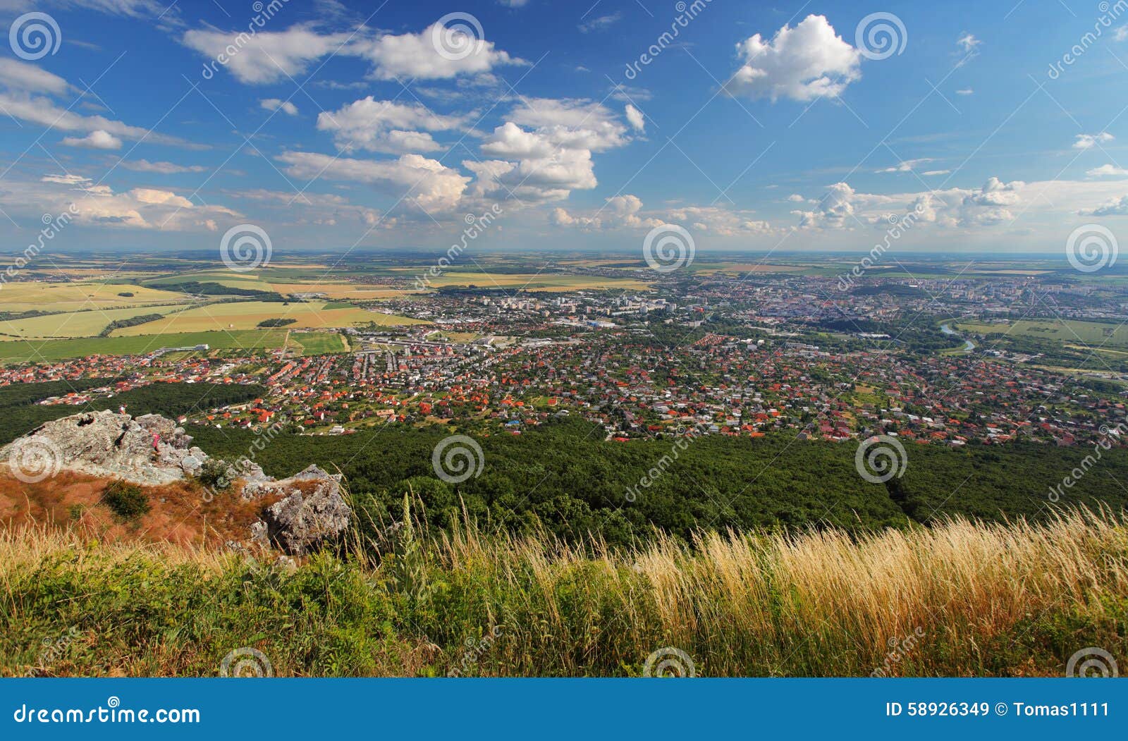 Nitra City Skyline Panorama Aerial Downtown Church Castle View Royalty ...