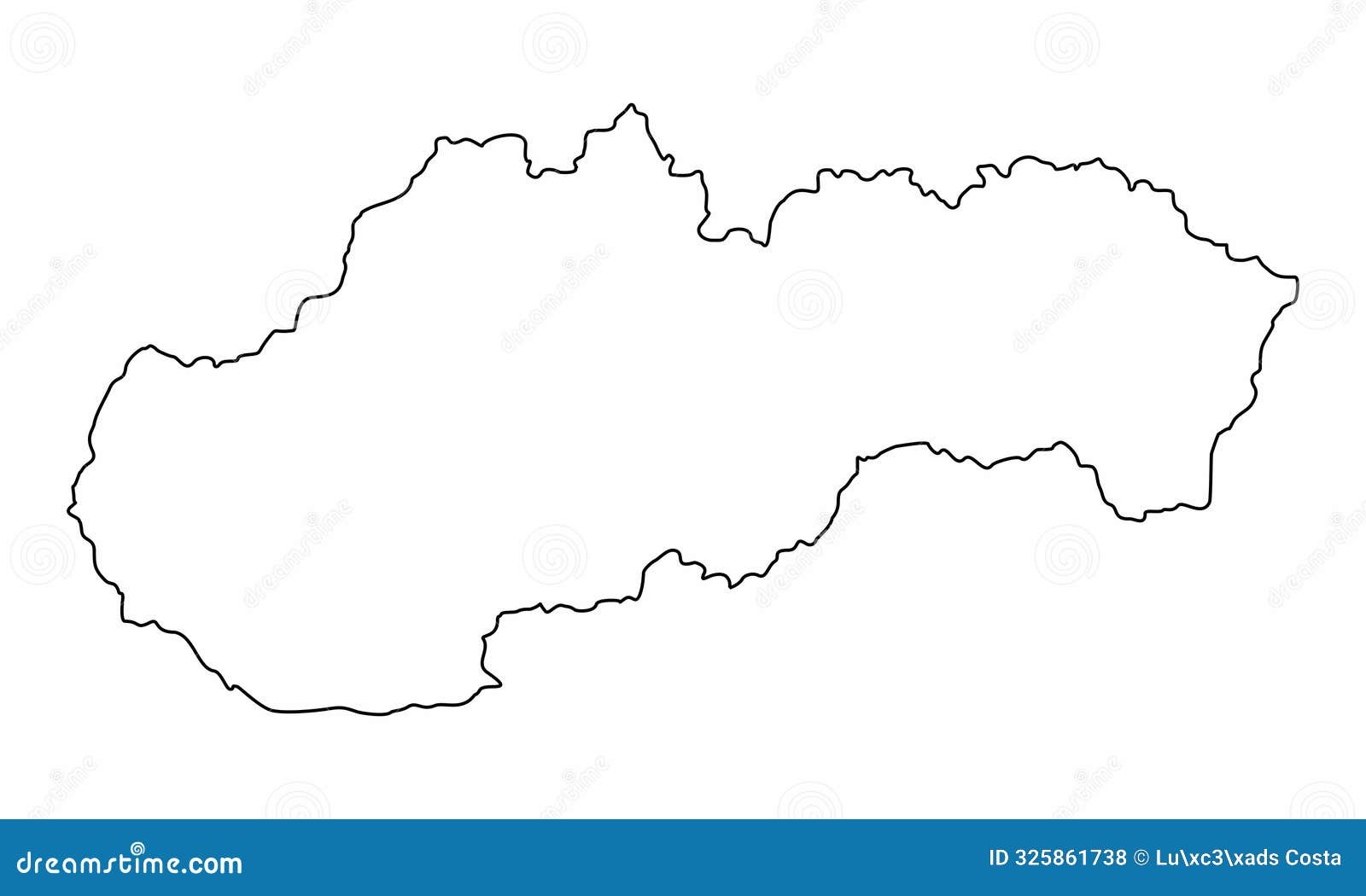 Slovakia - Outline Map Cartoon Vector | CartoonDealer.com #104004317