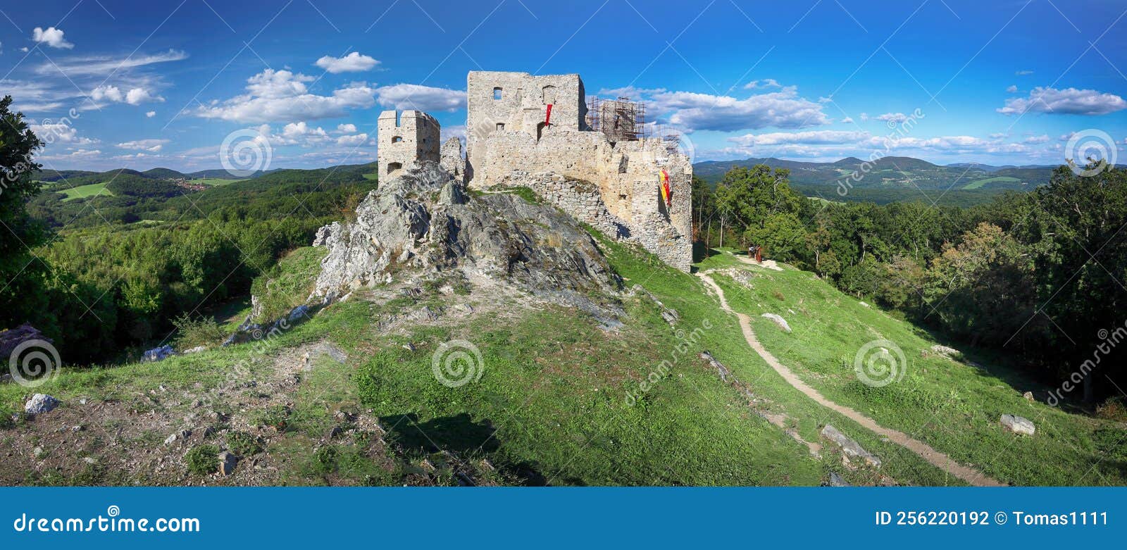 Slovakia - Panorama Ruin of Castle Hrusov Stock Photo - Image of ...