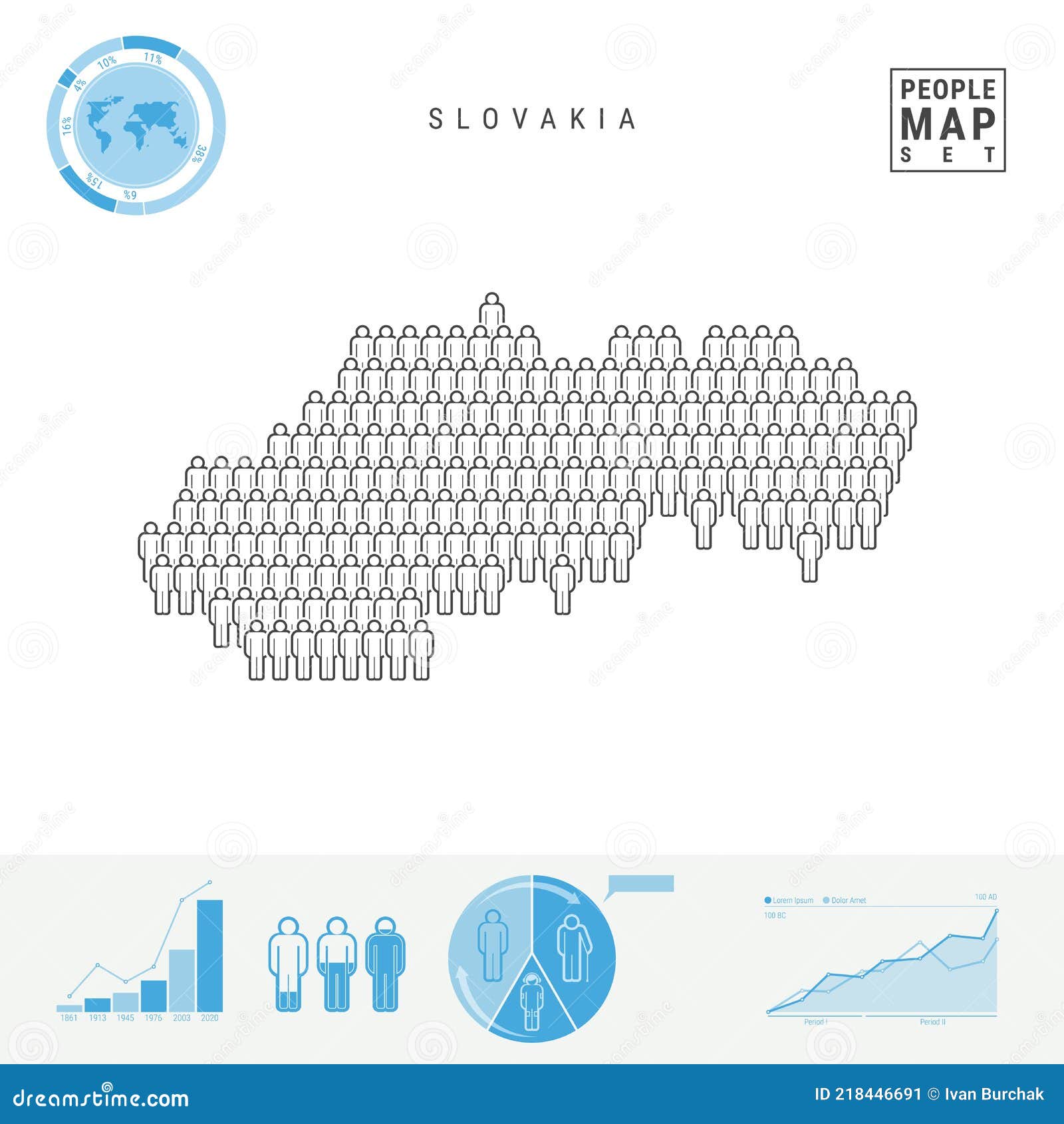 Slovakia People Icon Map. Stylized Vector Silhouette of Slovakia ...