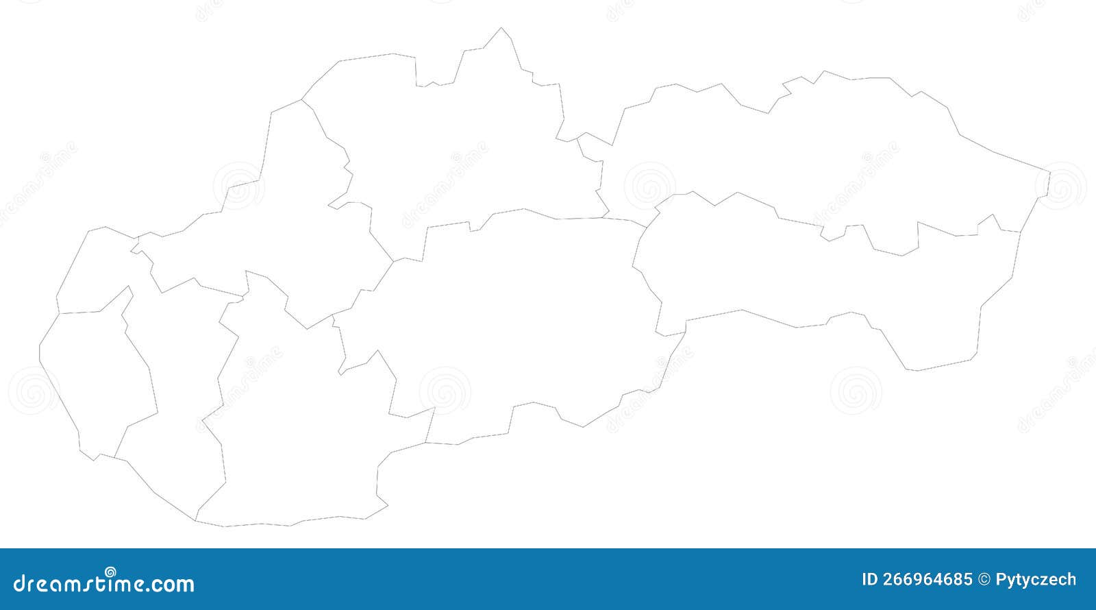 Slovakia Political Map of Administrative Divisions Stock Illustration - Illustration of federal ...