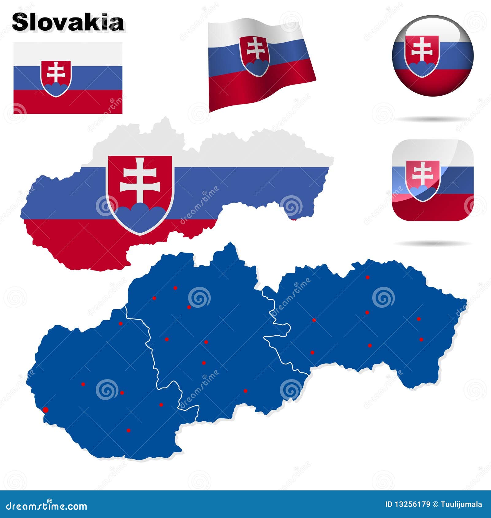 Slovakia set. stock vector. Illustration of graphic, official - 13256179