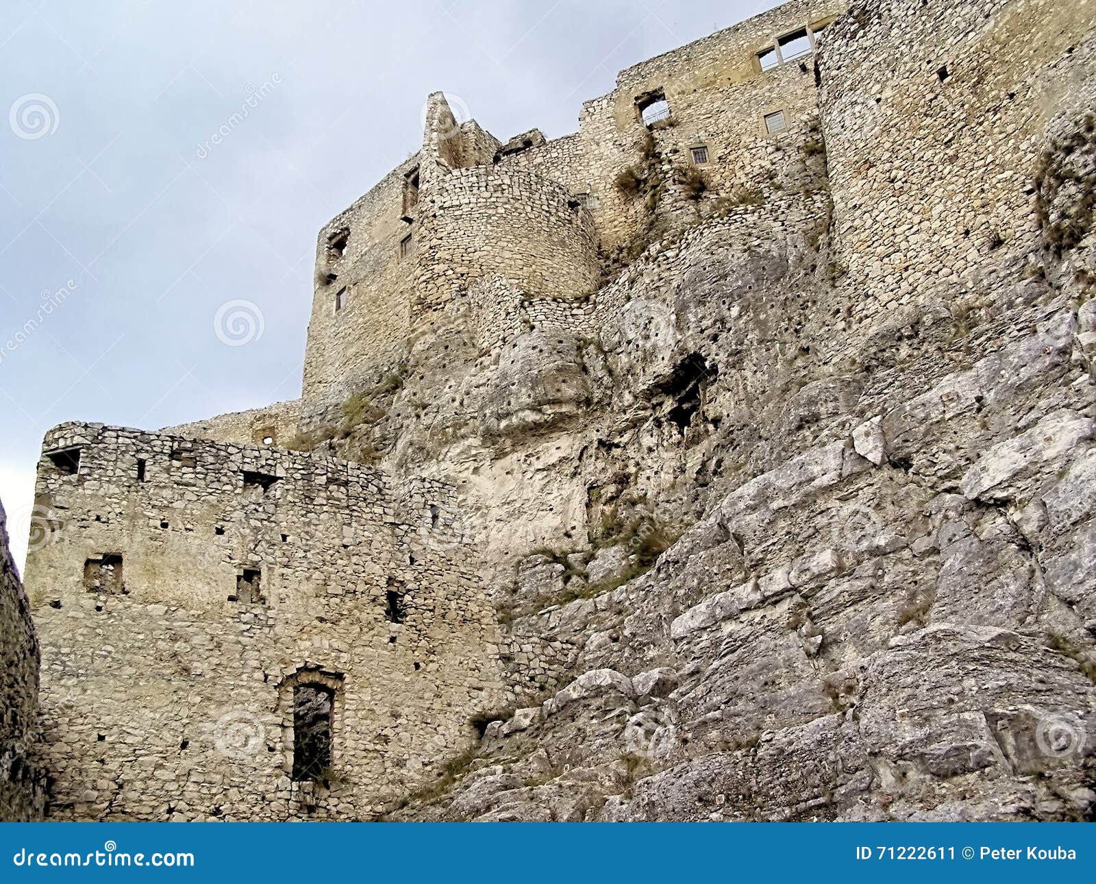 Slovakia Spissky Castle Inner-walls on a Large Rock. Stock Image ...
