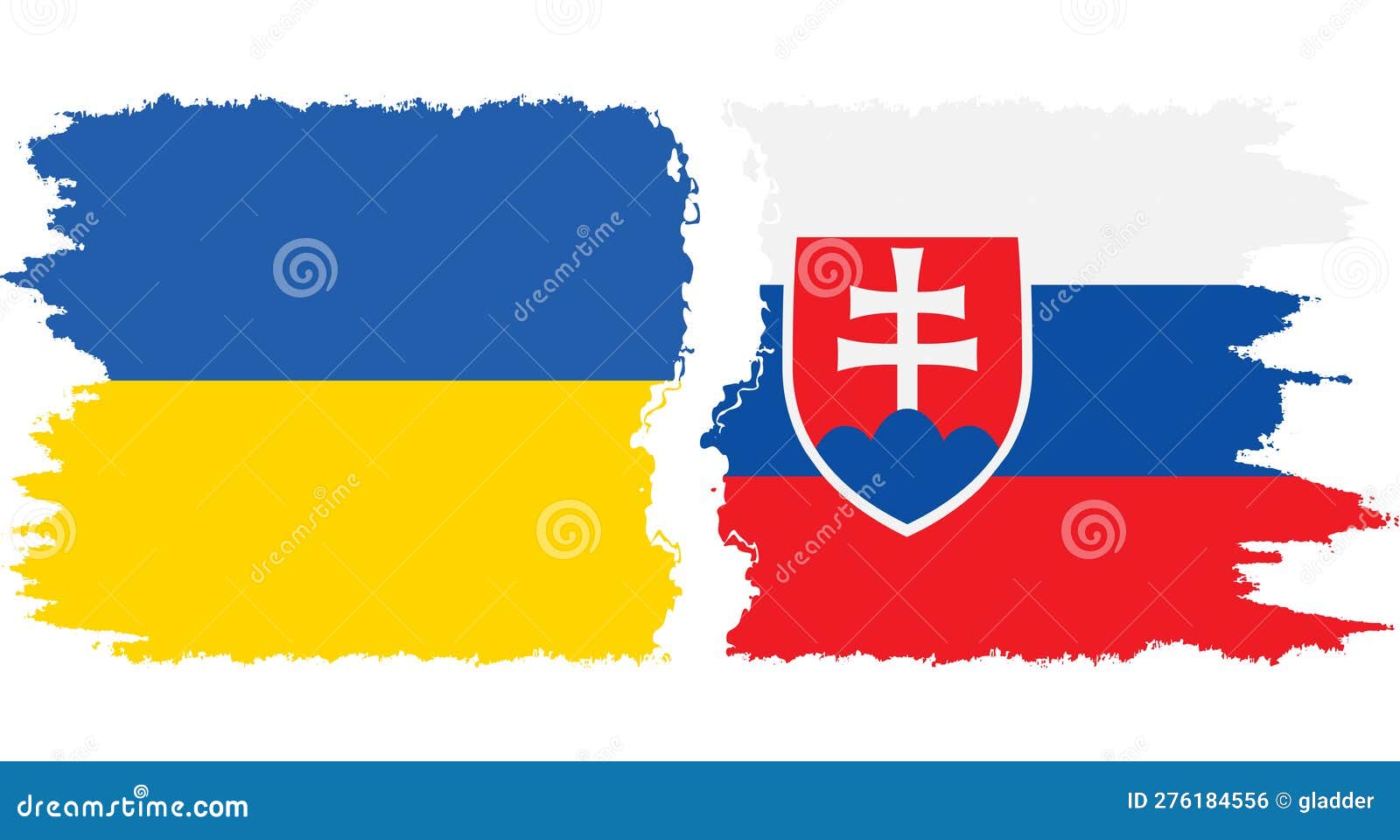 Slovakia and Ukraine Grunge Flags Connection Vector Stock Vector ...