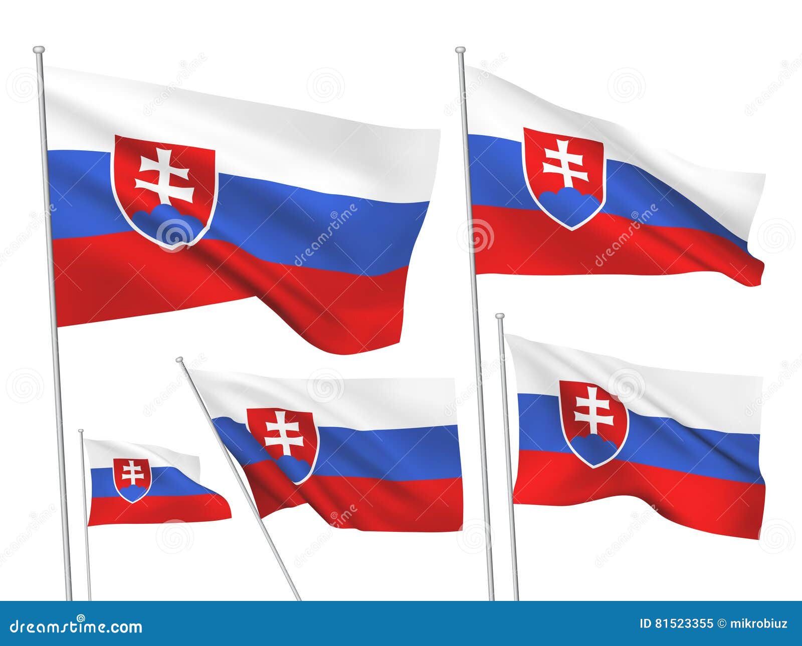 Slovakia vector flags stock vector. Illustration of blue - 81523355