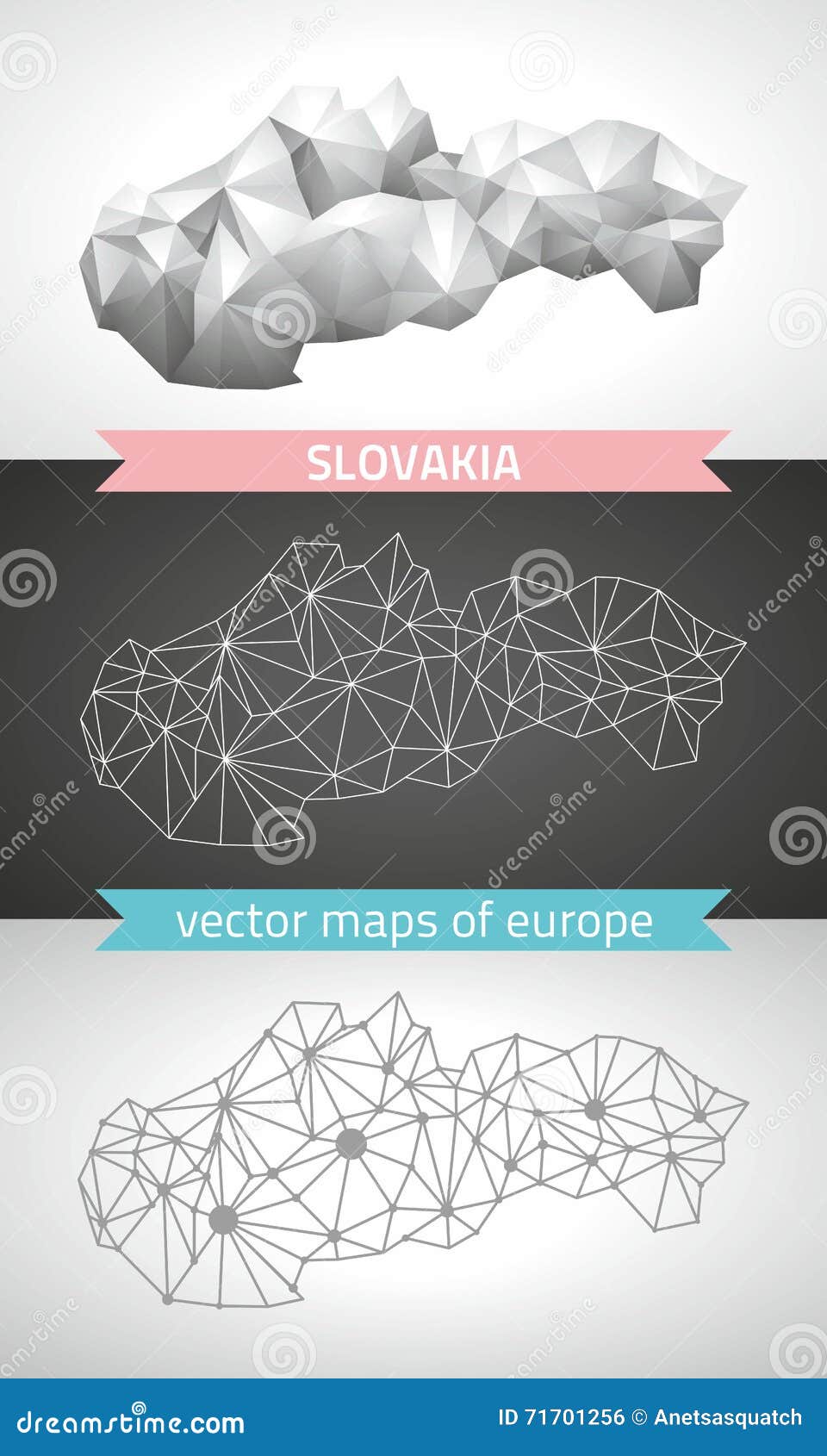 Slovakia vector maps stock vector. Illustration of governance - 71701256