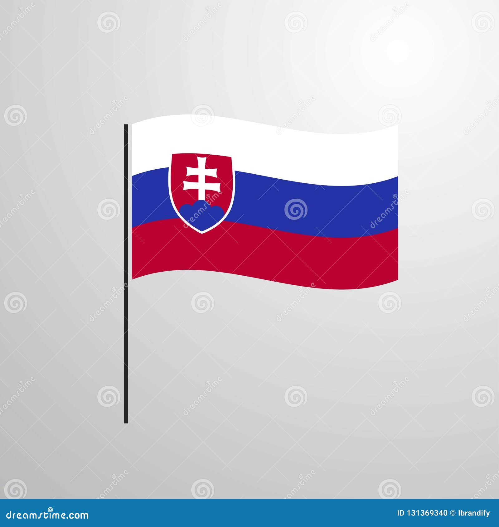 Slovakia waving Flag stock vector. Illustration of slovakia - 131369340