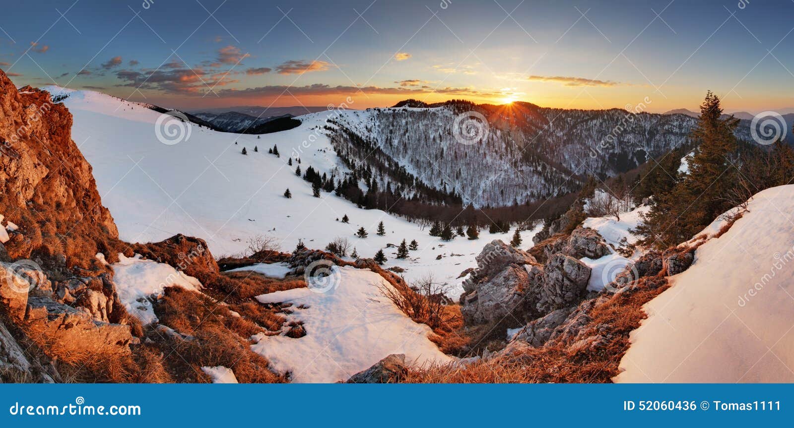 Slovakia Winter Mountain at Sunset - Velka Fatra Stock Photo - Image of ...