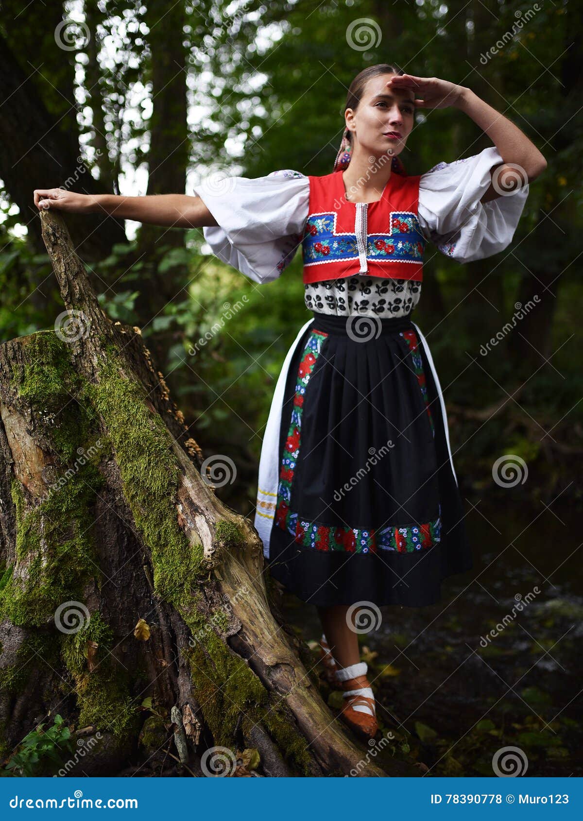 Slovakian folklore woman stock photo. Image of expression - 78390778