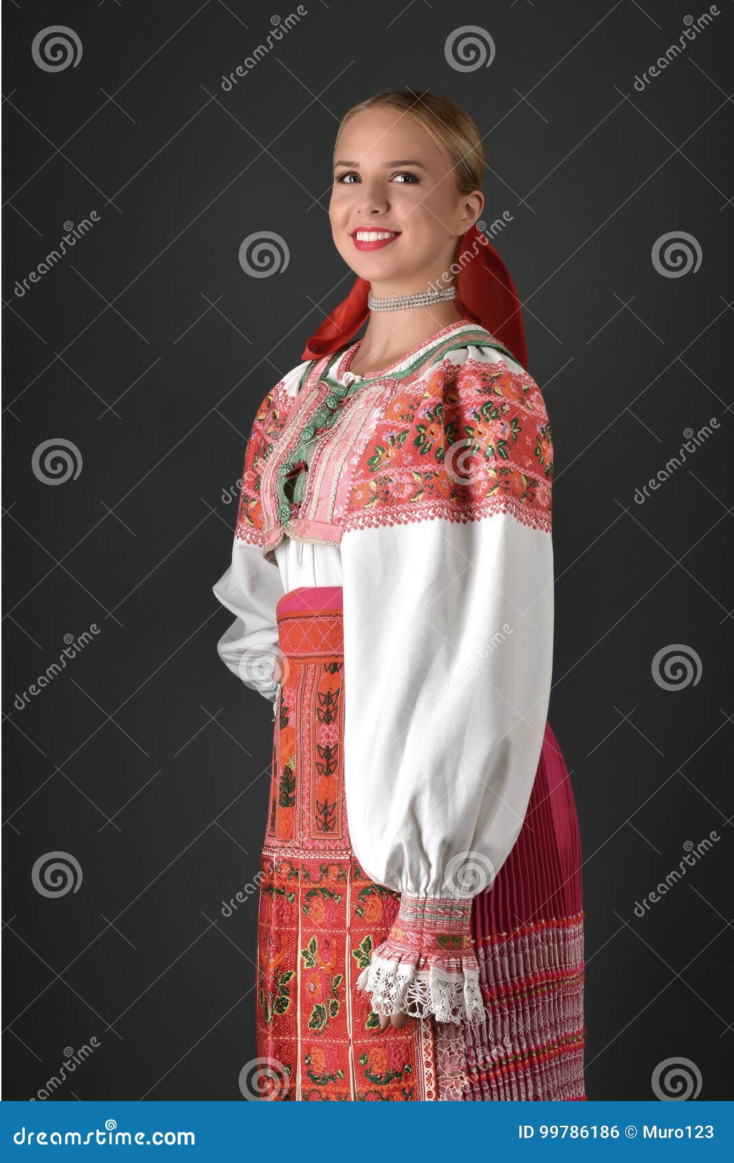 Slovakian folklore woman stock photo. Image of celebrate - 99786186