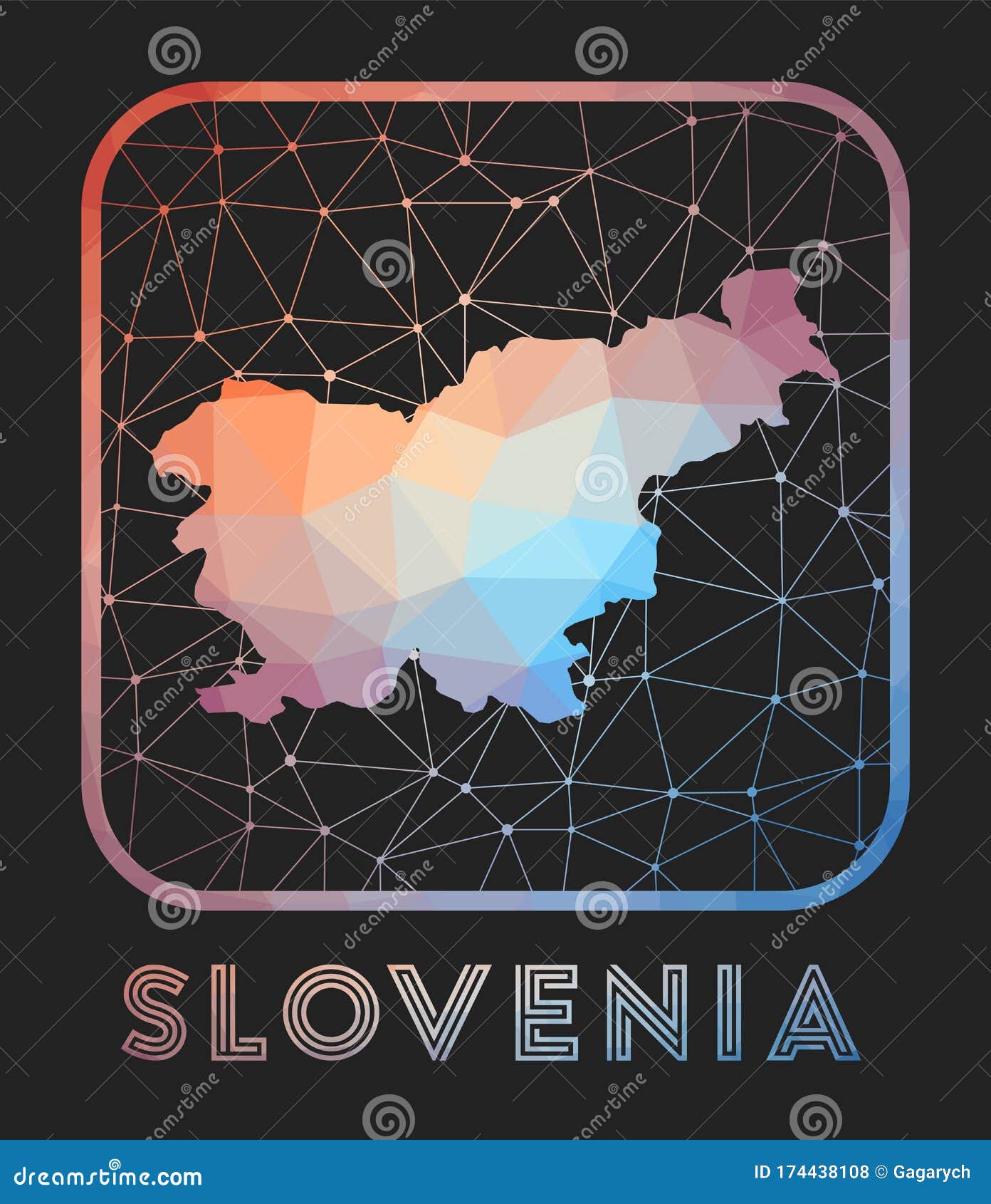 Slovenia map design. stock vector. Illustration of shape - 174438108