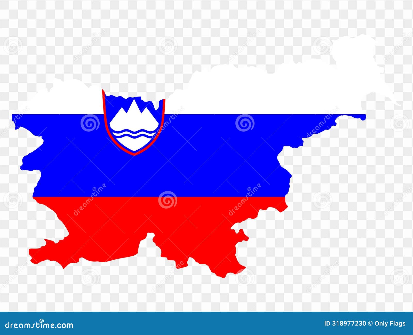 Slovenia Map Flag on Transparent Background. Vector Illustration Stock ...
