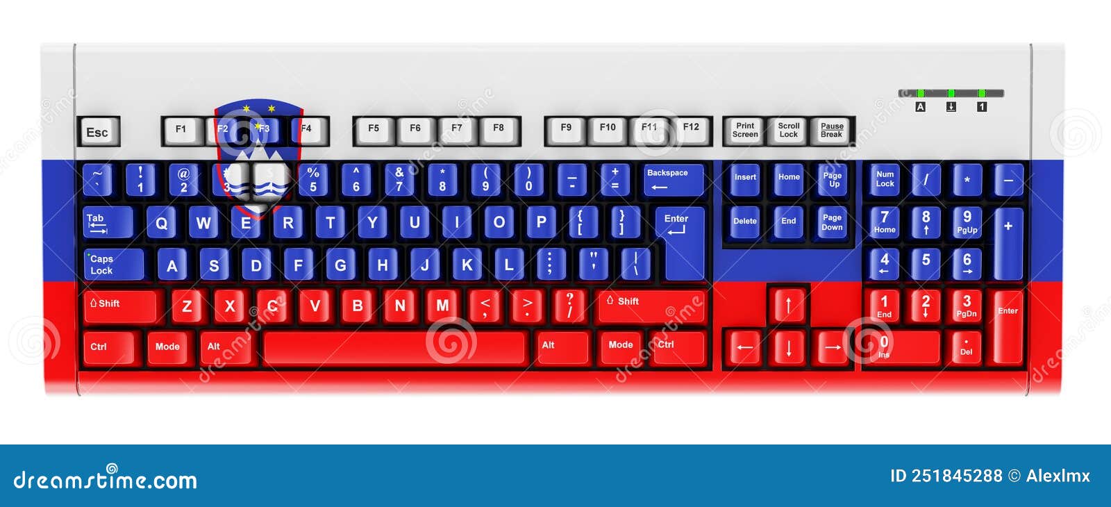 Slovenian Flag Painted on Computer Keyboard. 3D Rendering Stock ...
