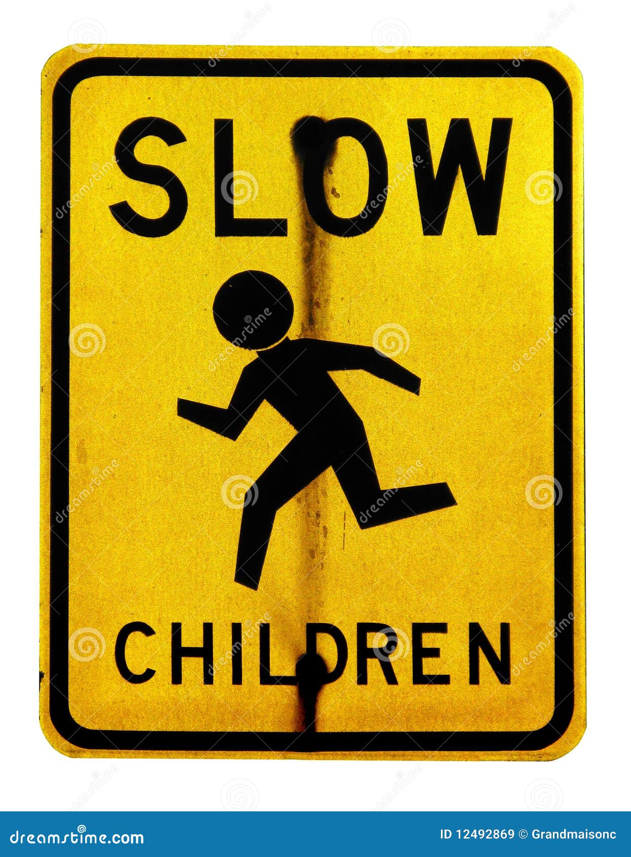 Slow Children Crossing Sign Stock Image | CartoonDealer.com #96886003