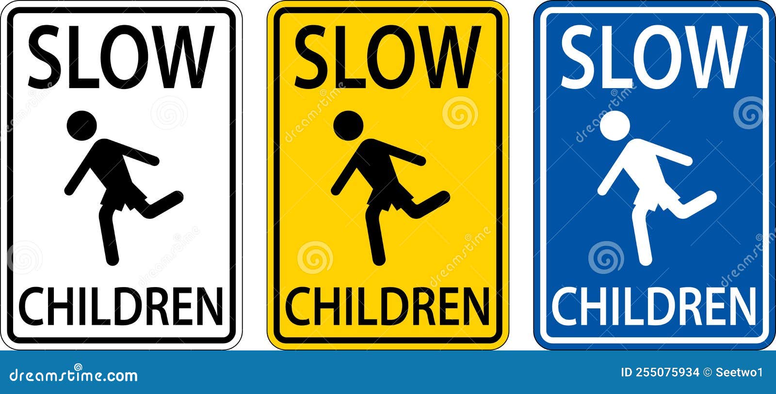 Slow Children Sign on White Background Stock Vector - Illustration of ...