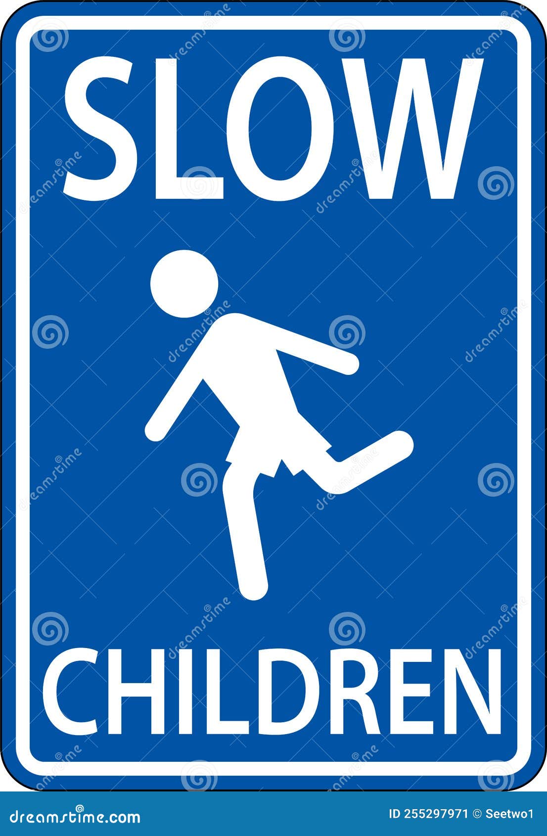 Slow Children Sign on White Background Stock Vector - Illustration of ...