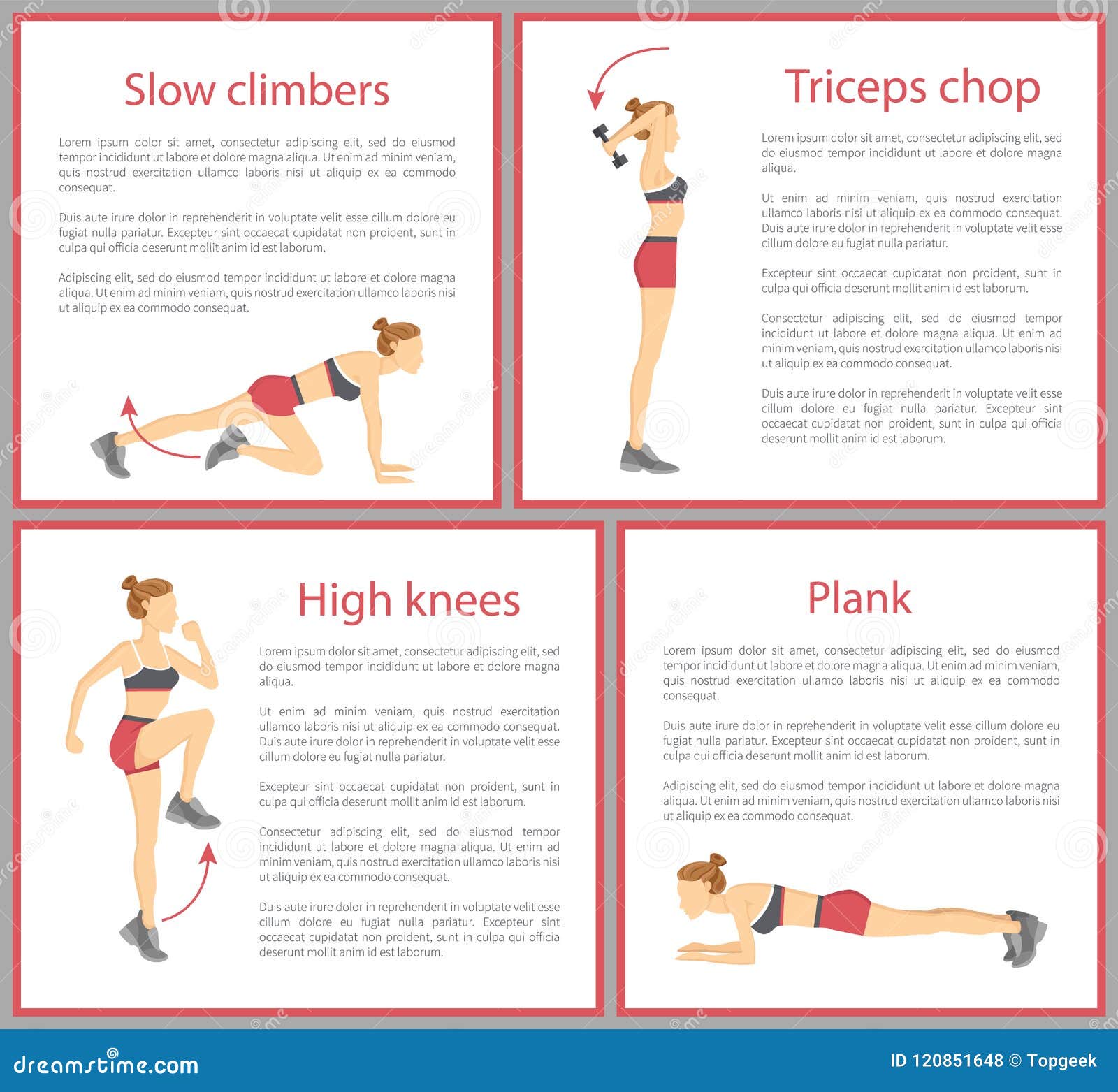 High Knees Exercise Woman Cartoon Vector Illustration Concept. Stock ...