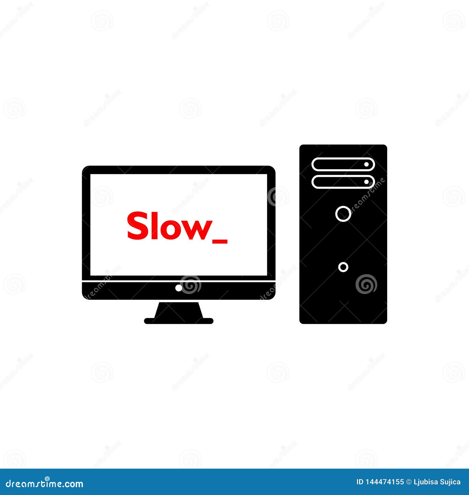 Slow computer icon or sign stock illustration. Illustration of sign ...