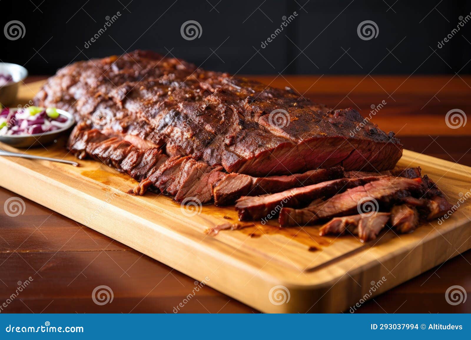 Slow-cooked Bbq Brisket Slab Ready To Be Sliced Stock Photo - Image of ...