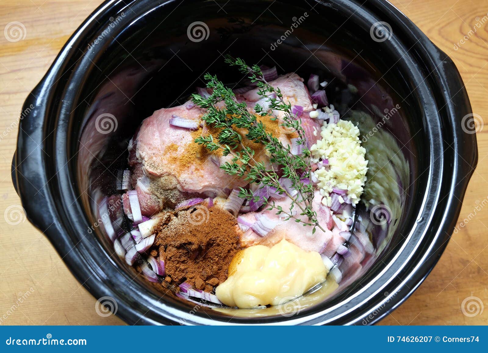 Slow Cooker or Crockpot Meal Ready for Cooking Stock Image - Image of ...