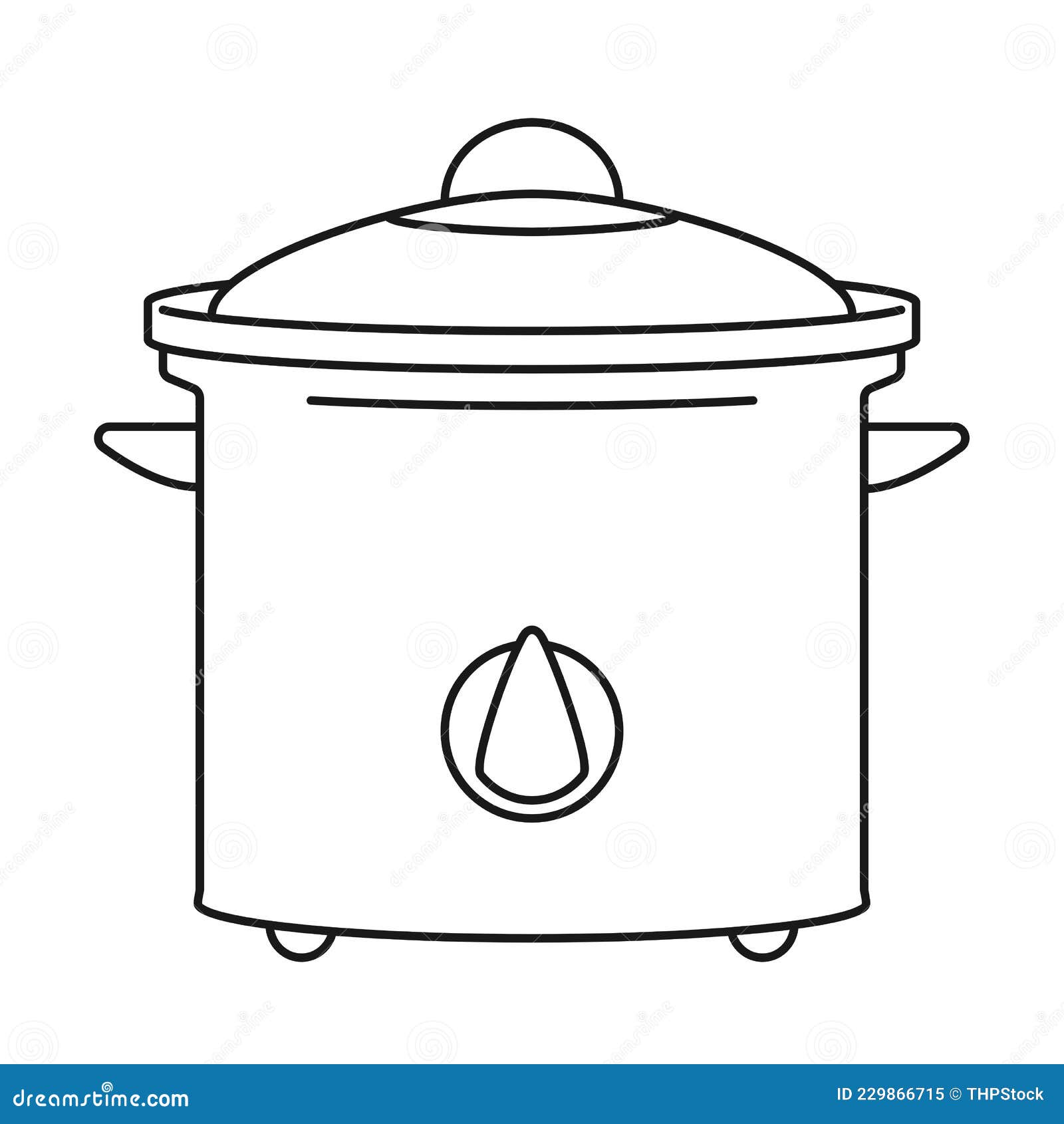 Slow Cooker Pot Vector stock vector. Illustration of element - 229866715