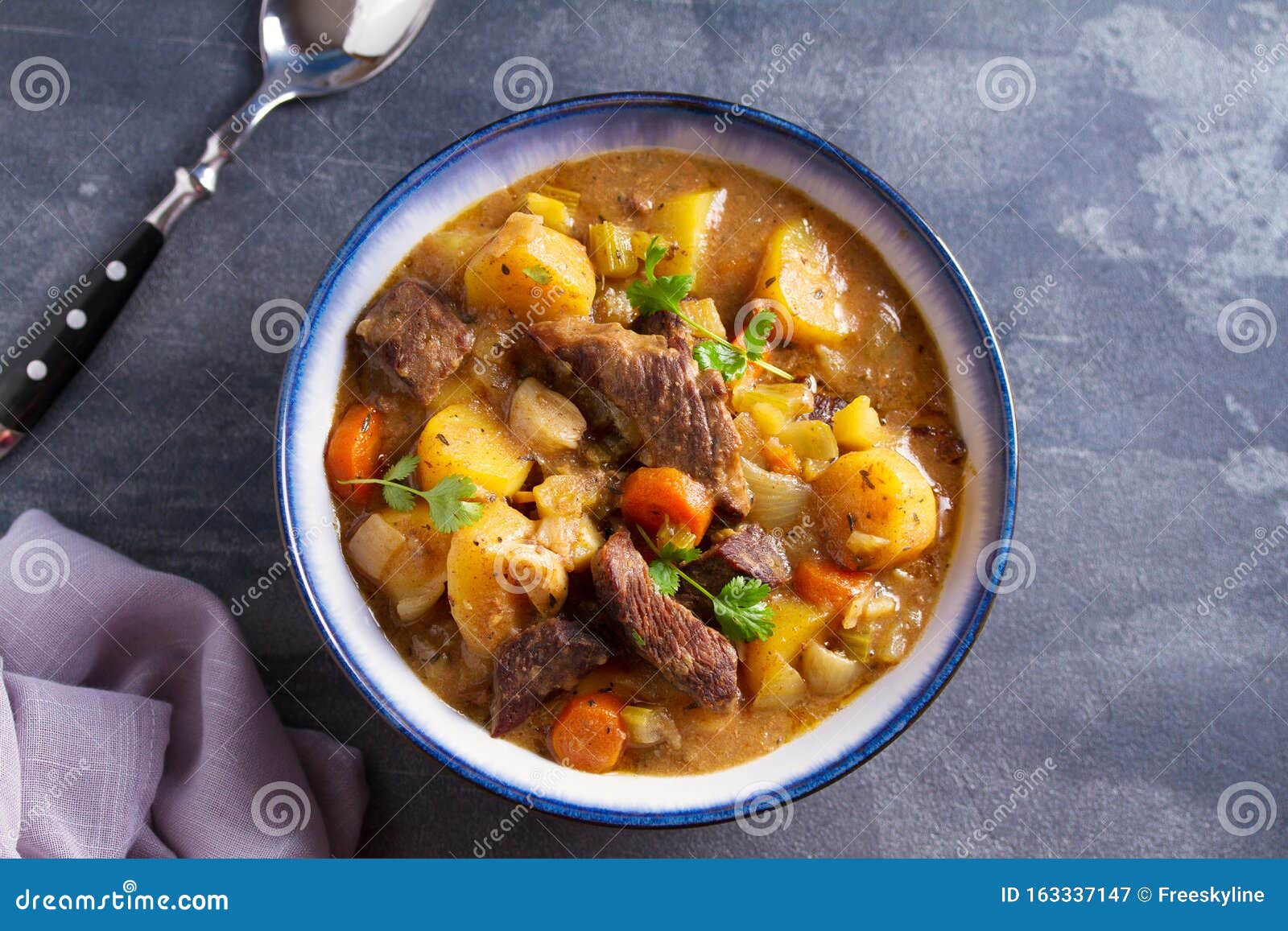 Slow Cooker Thick and Chunky Beef Stew Stock Image - Image of cooker ...