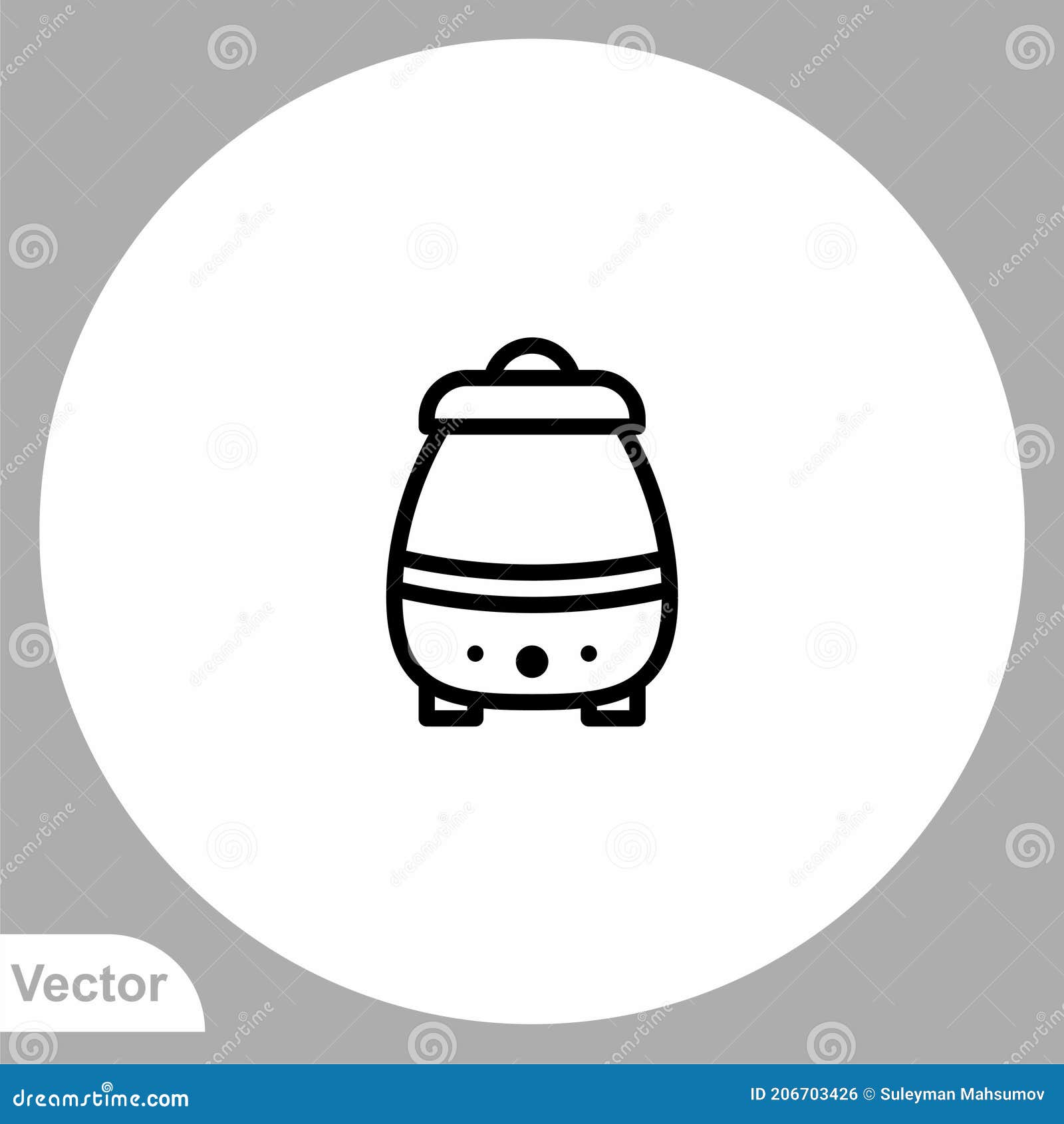 Slow Cooker Vector Icon Sign Symbol Stock Vector - Illustration of ...