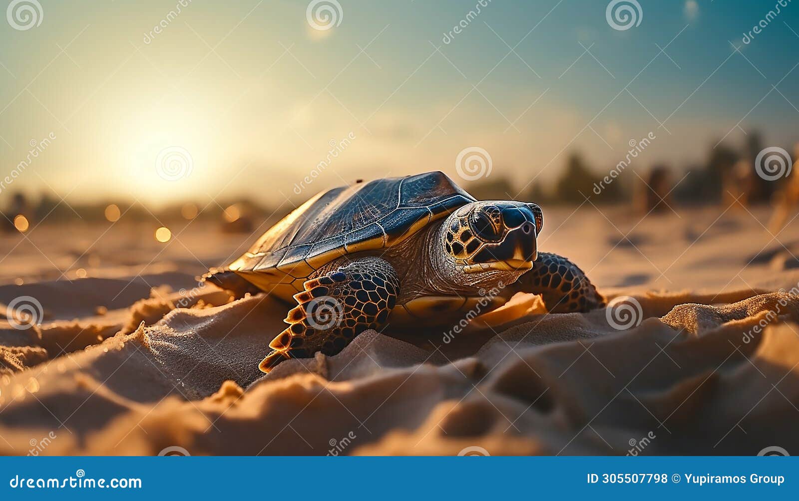 Slow Crawling Tortoise in the Sunset, Beauty in Nature Generated by AI ...