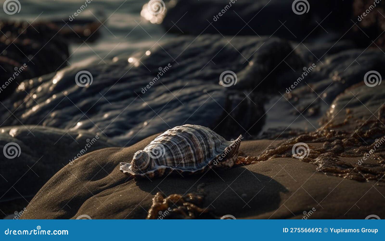 Slow Crawling Turtle on Sandy Waters Edge Generated by AI Stock ...