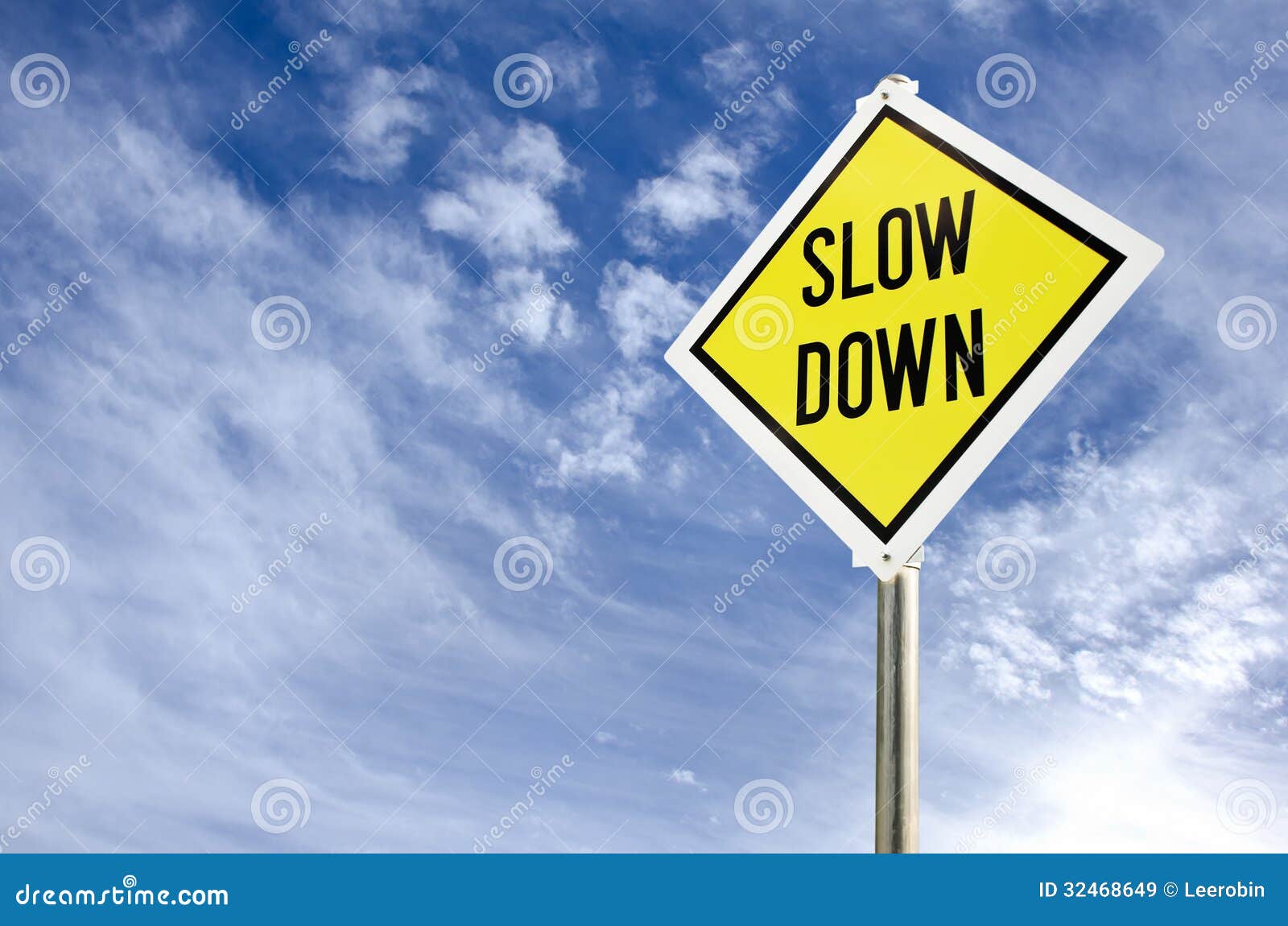 Slow Down road sign stock image. Image of caution, concept - 32468649