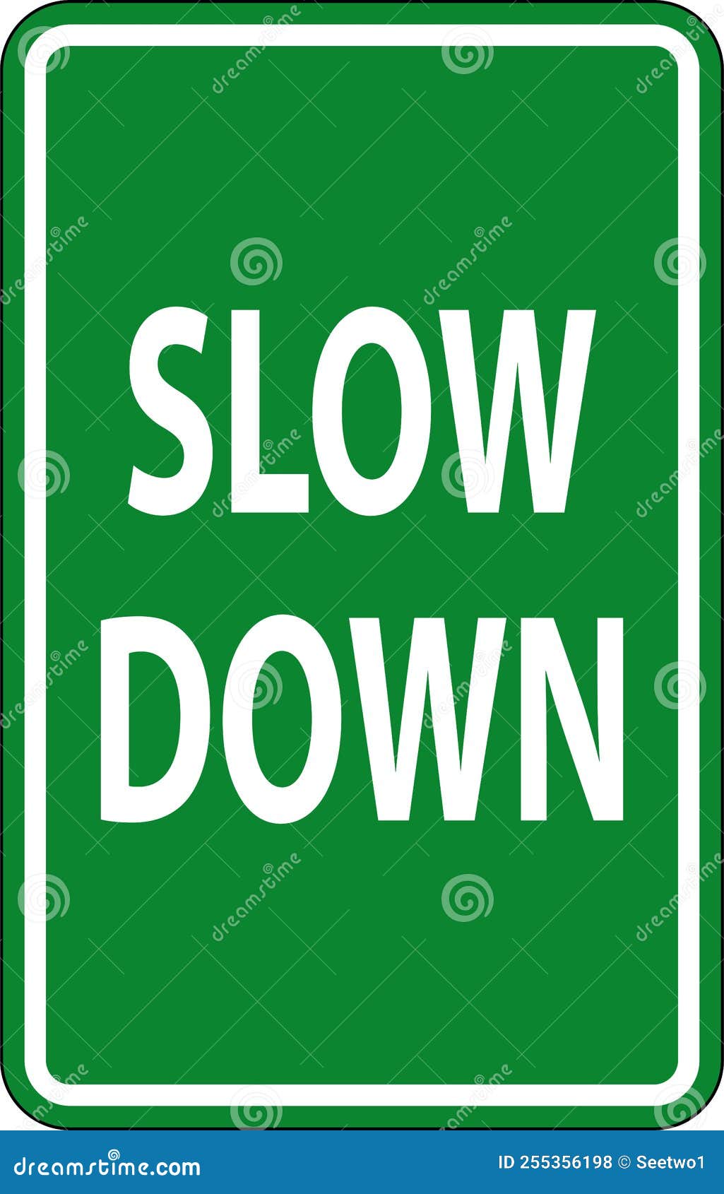 Slow Down Sign on White Background Stock Vector - Illustration of ...