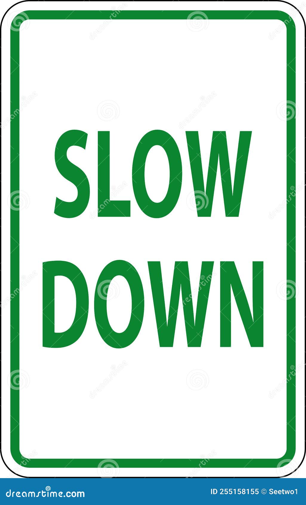 Slow Down Sign on White Background Stock Vector - Illustration of ...