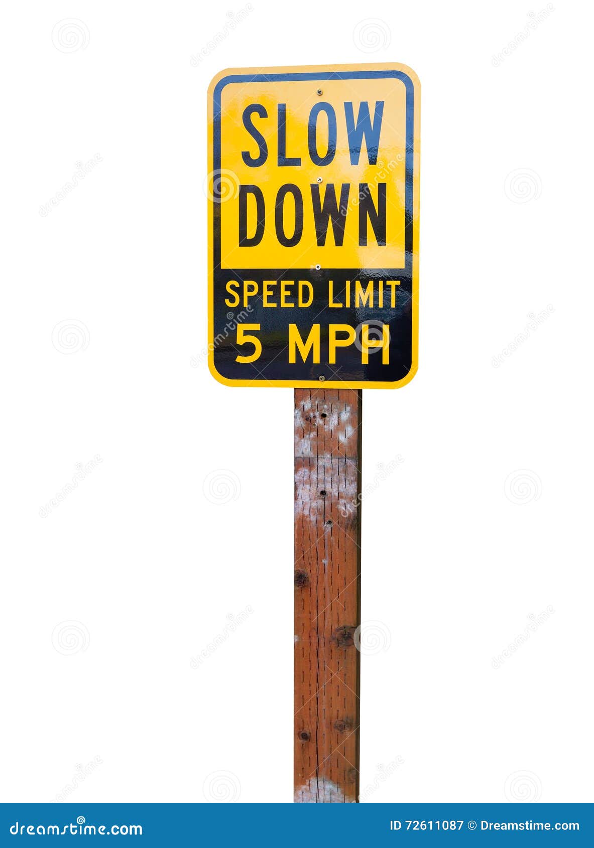 Slow Down Speed Limit 5MPH on White Background Stock Image - Image of ...