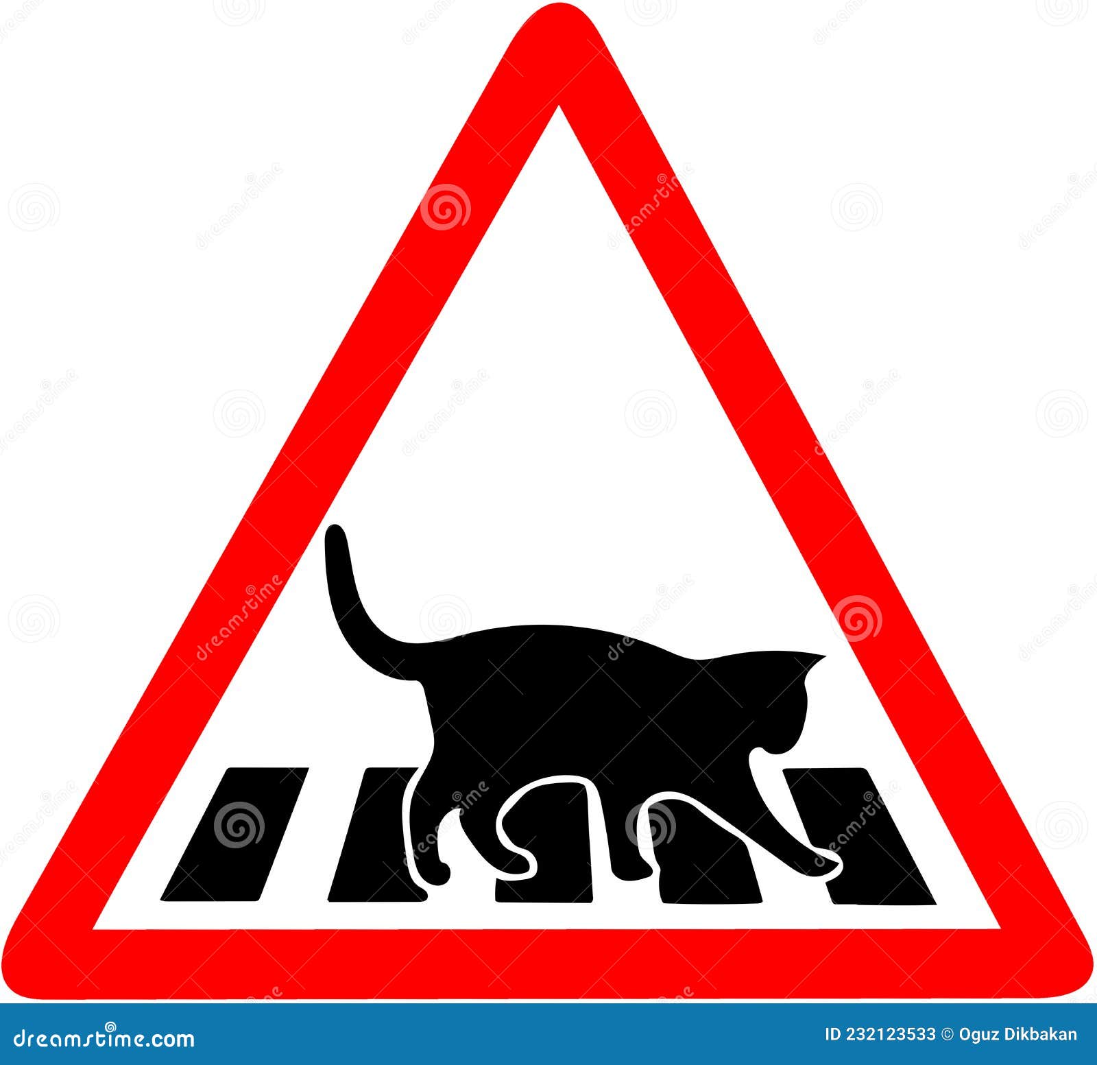 Slow Down on Zebra Cross Triangular Red Road Sign Stock Vector ...