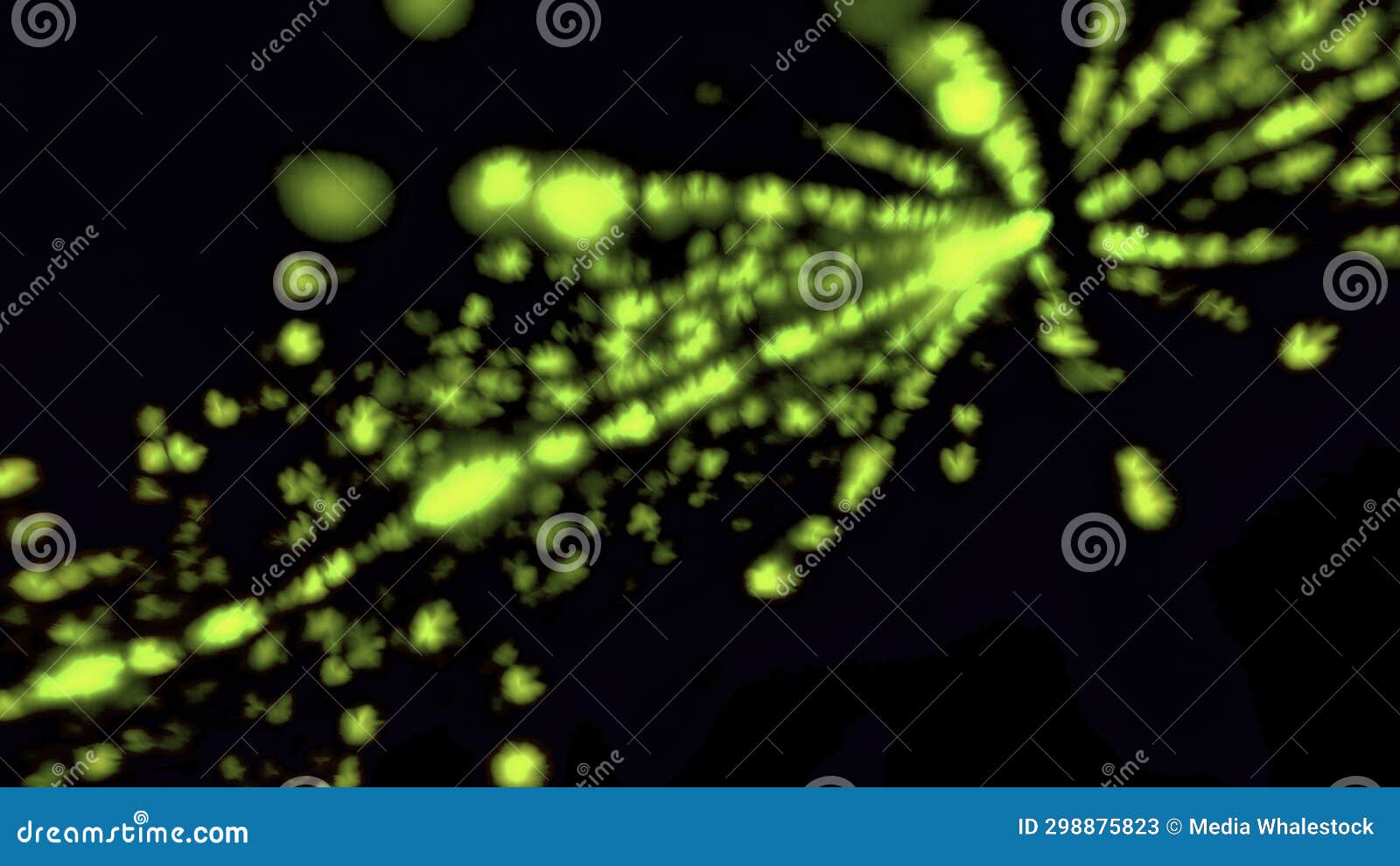 Slow Energy Flying Particles. Motion. Lines of Tiny Shining Lines with ...