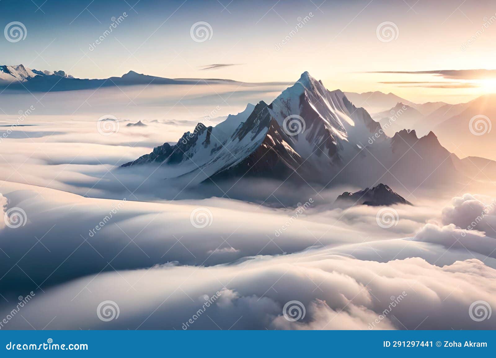 Slow Flight Above the Clouds. 3d Animation, Seamless Loop. Ai Generated ...