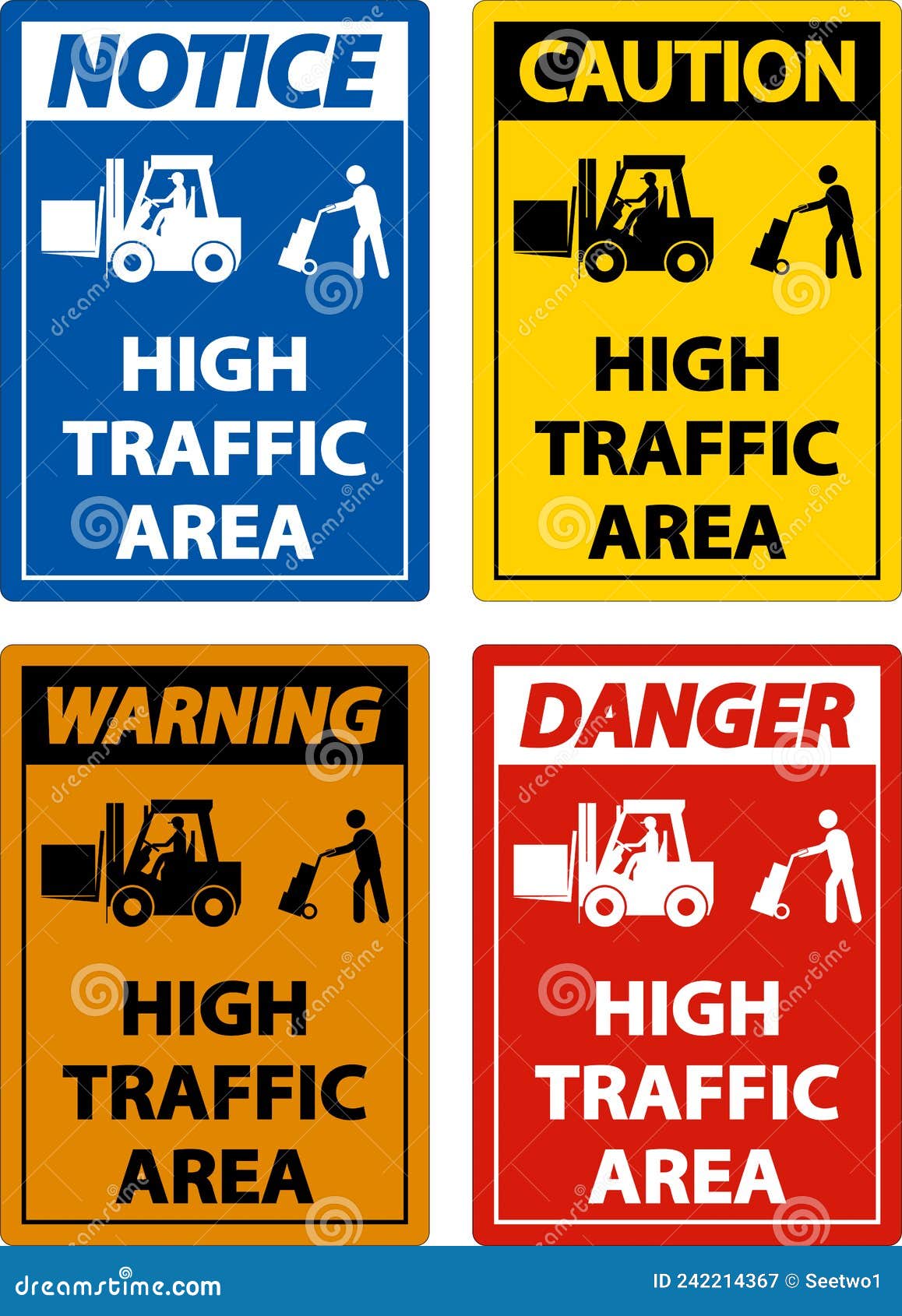 Slow High Traffic Area Sign on White Background Stock Vector ...