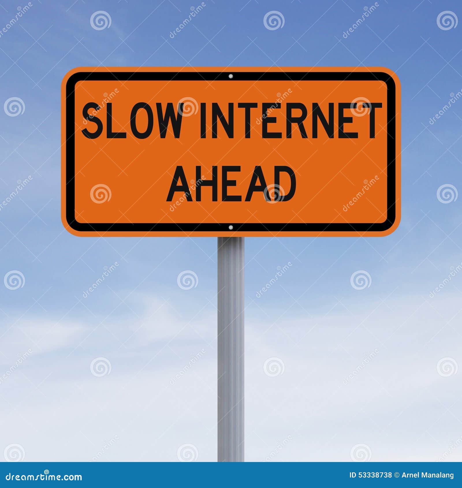 Slow Internet Ahead stock illustration. Illustration of laptop - 53338738