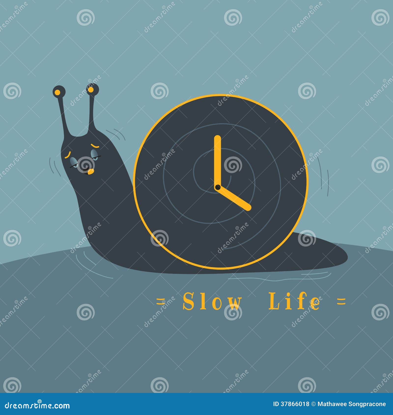 Slow life stock vector. Illustration of speed, clock - 37866018