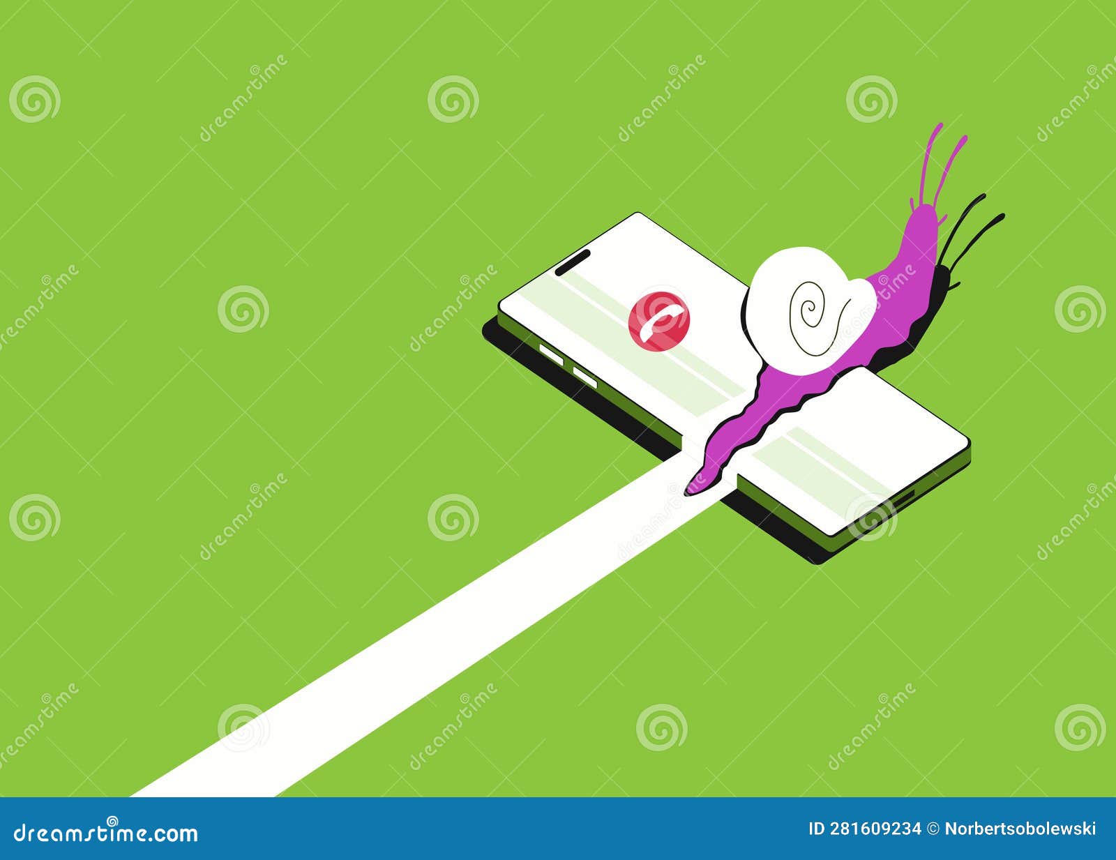 Slow Life Concept with a Snail. Vector Stock Vector - Illustration of ...