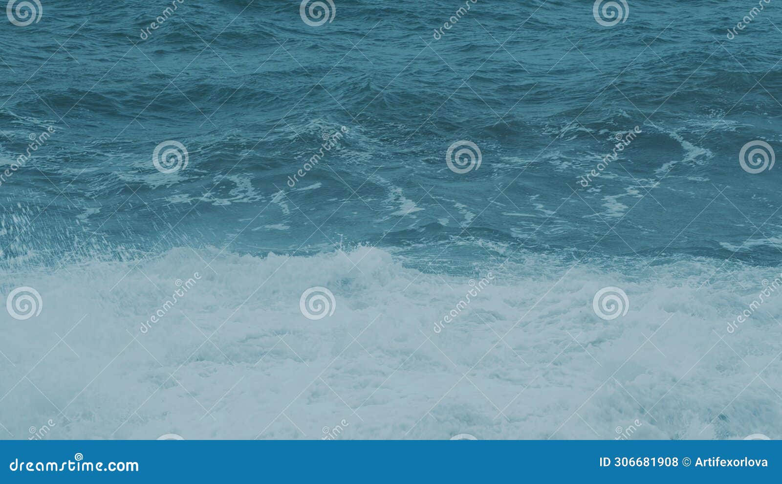 Big Wave Splashing. Waves with Texture and Wind Spray. Powerful Tsunami ...