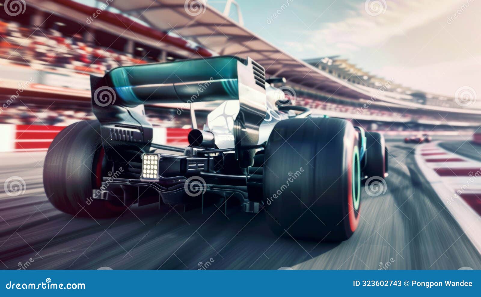 A Slow-motion Capture of a Car Crossing the Finish Line in a Race Stock ...