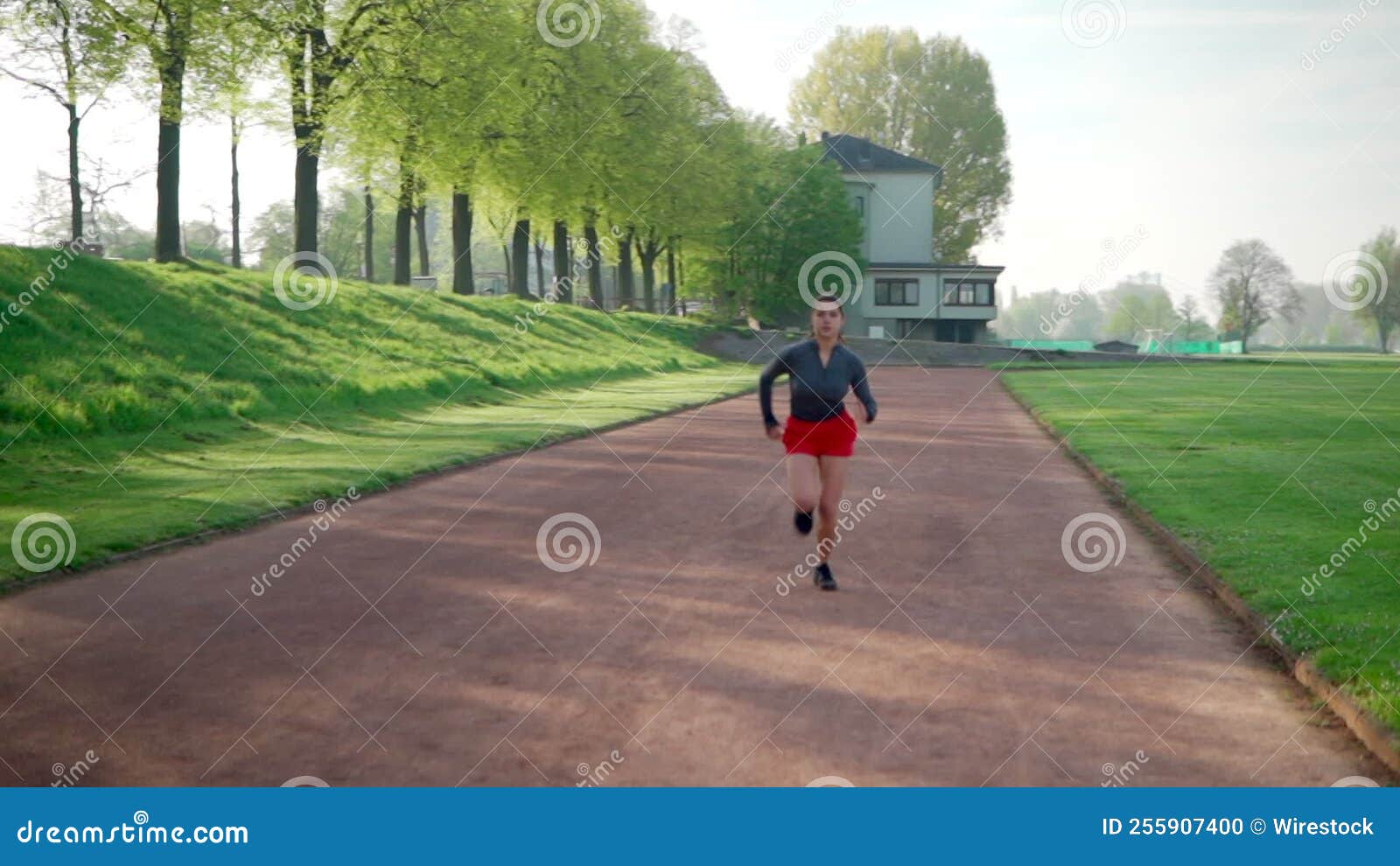 Slow Motion of a Caucasian Female Running. Stock Footage - Video of ...