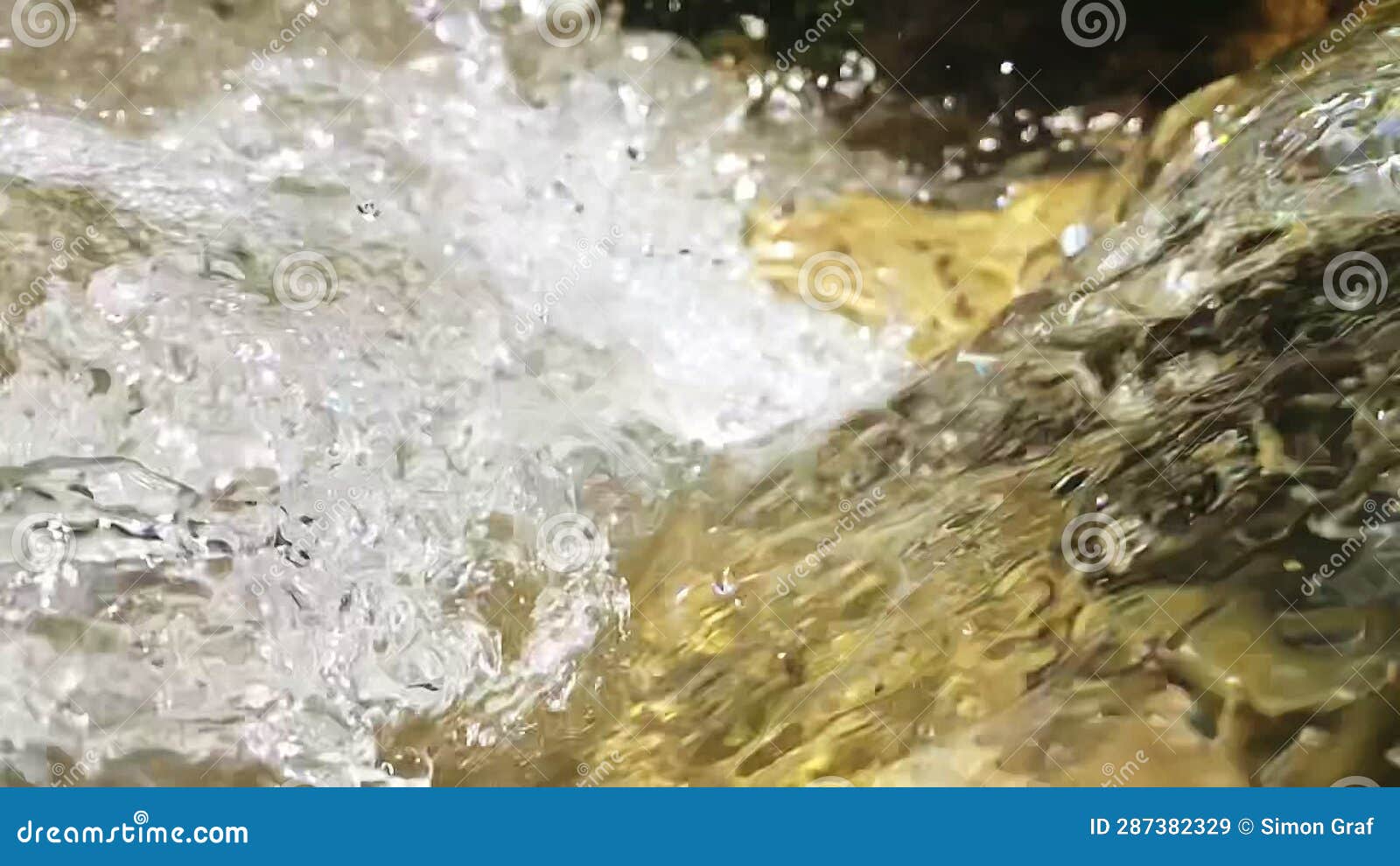 Slow-motion Closeup Shot of a Clear Water Stream in Slight Downfall ...