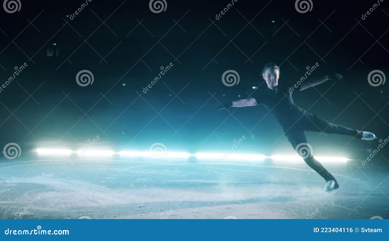 Slow Motion of a Figure Skater Doing a Single Jump Stock Footage ...