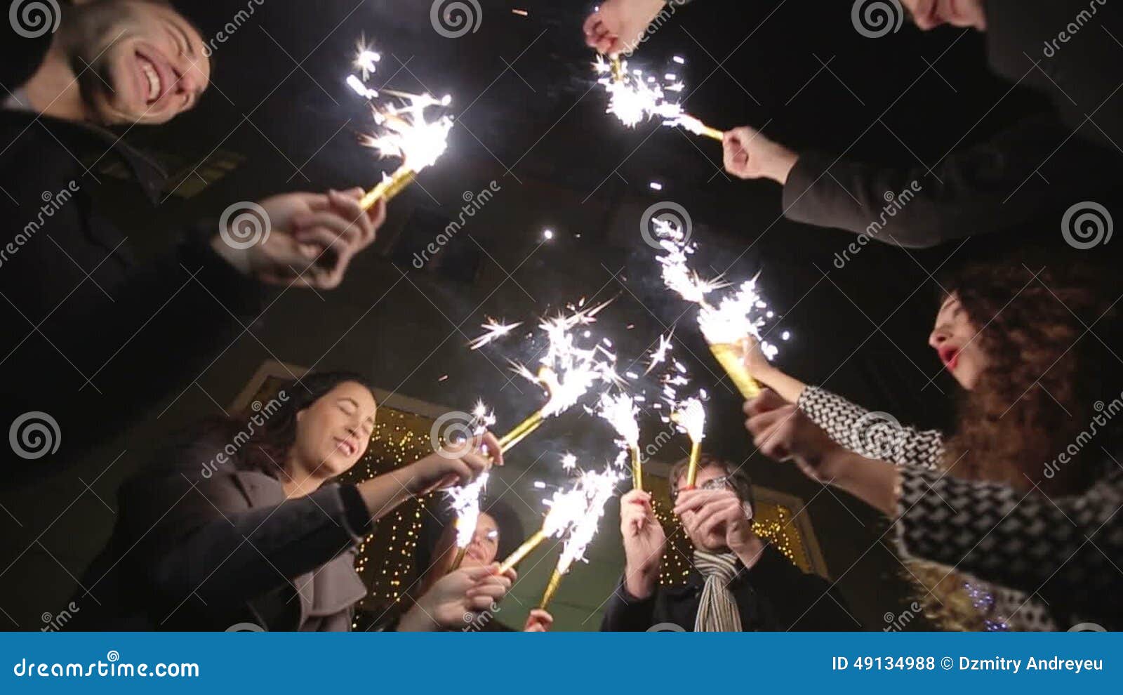 SLOW MOTION: Friends with Sparklers Dancing Stock Footage - Video of ...