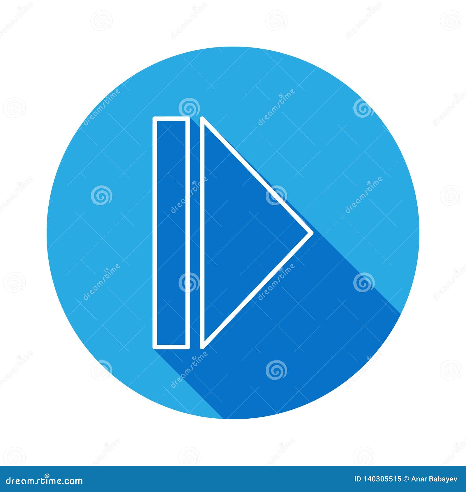 Slow-motion Icon with Long Shadow. Thin Line Icon for Website Design ...