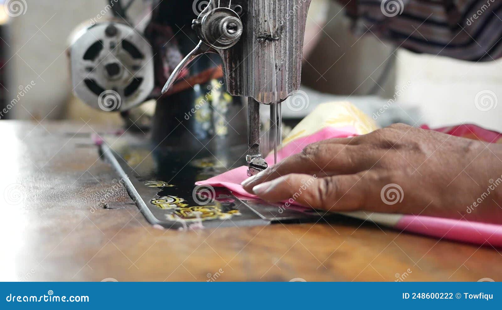 Slow Motion of Men Hands Using a Sewing Machine . Stock Footage - Video ...