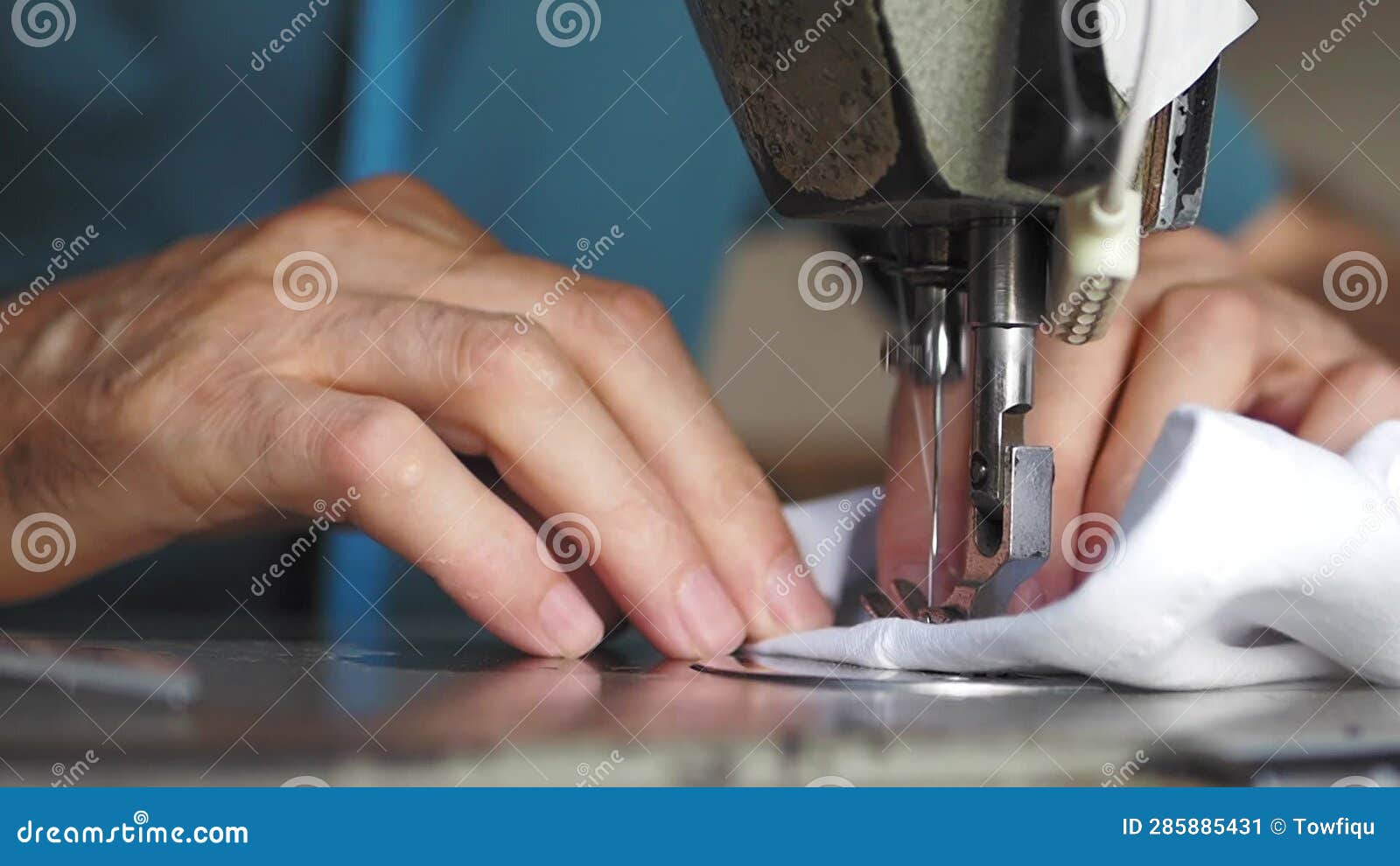 Slow Motion of Men Hands Using a Sewing Machine . Stock Video - Video ...
